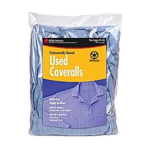 Buffalo Industries (15005) Heavy-Weight, Used Denim Coveralls - Great for Paint, Construction, and Automotive Industries - Size Large - Pack of 1