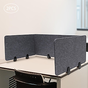 Desk Divider,Modern Stand Up Desk Store ReFocus Raw Clamp-On Acoustic Desk Divider Mounted Privacy Panel,Sound Blocking Desk Divider,Desktop Mounting (47.25in x 16in)