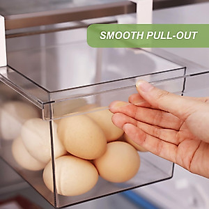 Yatmung 2 Pack Extra-Large Deli Drawer Organizer for Refrigerator Pull Out - Fridge Drawer Organizer and Storage Containers - Meat, Cheese, Produce, Universal Fridge Sliding - Fridge Organization Bin