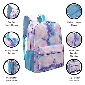 Kids Backpack and Lunch Box Set with a Bento Box (Pastel Tie Dye)