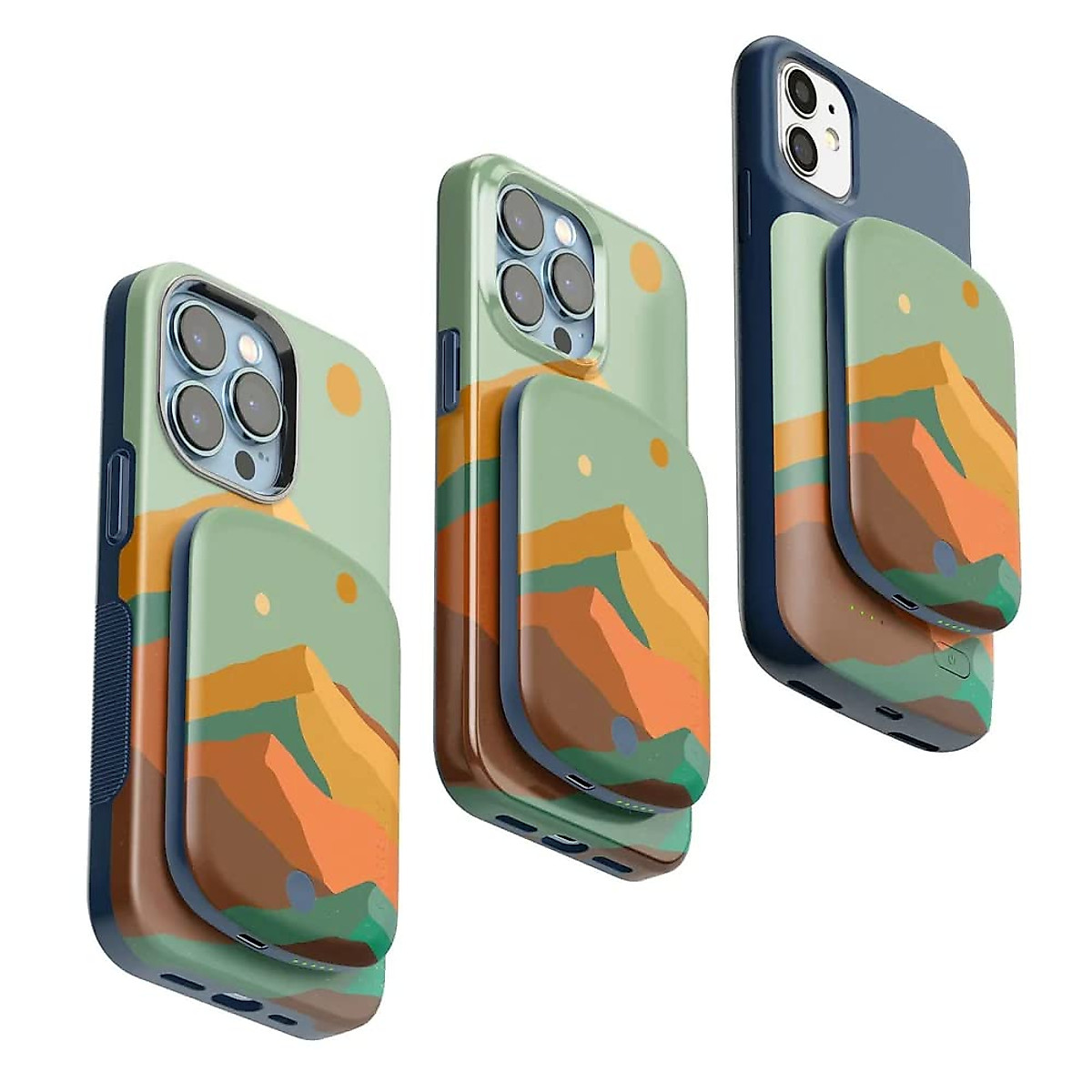 Casely Power Pod | MagSafe Compatible Battery Pack | Endless Peaks | Colorblock Mountain Power Pod (5,000 mAh)