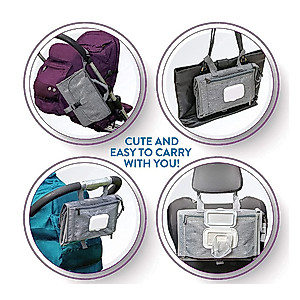 Portable Diaper Changing Pad, Detachable Travel Changing Pad for Baby with Wipes Pocket, Diaper Pad Changing Mat Clutch Bag for Newborn Boys & Girls