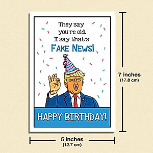 Trump Fake News Birthday Card | Funny Birthday Cards | Trump Supporter Gift | A7 Size - 5x7 Greeting Cards
