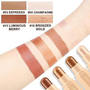 Face Cream Contour Stick Bronzer Stick Highlighter Stick Blush Stick Illuminator Makeup Glow Kit,Long Lasting Highly Piamented Skin Brighten Shadow Contour Bronzer Highlighter Blush Powder-A3