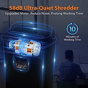 Paper Shredder,VidaTeco 58dB 14-Sheet Cross-Cut Shredder with US Patented Cutter,Also Shreds Card/CD, Heavy Duty Paper Shredder for Home Office,Durable&Fast with Auto Jam Proof,6.6-Gallon Bin (ETL)