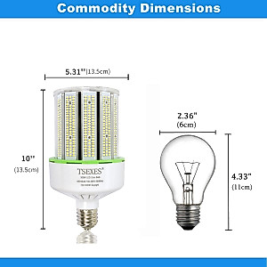 TSEXES 300W LED Corn Bulb, E39 Light Bulb Base,45000Lm 5000K,Replacement for 1000W HID,MH, HPS Parking lot High Bay Work Shop