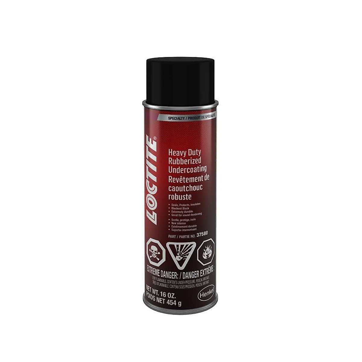 LOCTITE 502908 Rubberized Undercoating for Automotive: Heavy-Duty Undercoating, All-Purpose Coating, Durable and Flexible Formula | Black, 16 oz Aerosol Can (PN: 502908)