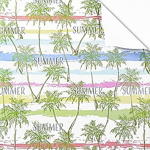Summer Wrapping Paper, Tropical Wrapping Paper for All Occasion, Aloha Gift Wrap Paper, Hawaii Jungle Tropical Themed Coconut Tree Wrap Paper Sheet, 4 Sheets Folded Flat 20x28 Inches Per Sheet