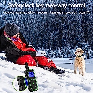DogStop Dog Training Collar Electric Dog Shock Collar with 4 Training Modes and Waterproof Rechargeable Remote Range 3300Ft for Large Medium Small Dogs (Green)