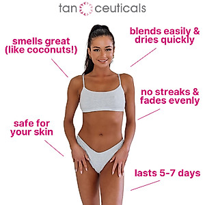 Tanceuticals Self Tanner - Dark Self Tanning Lotion for Body - Gives Natural Looking & Long Lasting Sunless Tan – Quick Fake Tan, Bronze Glow - Fresh Coconut Scent & Healthy Ingredients (Dark)