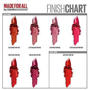 Maybelline Color Sensational Made for All Lipstick, Crisp Lip Color & Hydrating Formula, Fuchsia For Me, Bright Pinky Red, 1 Count