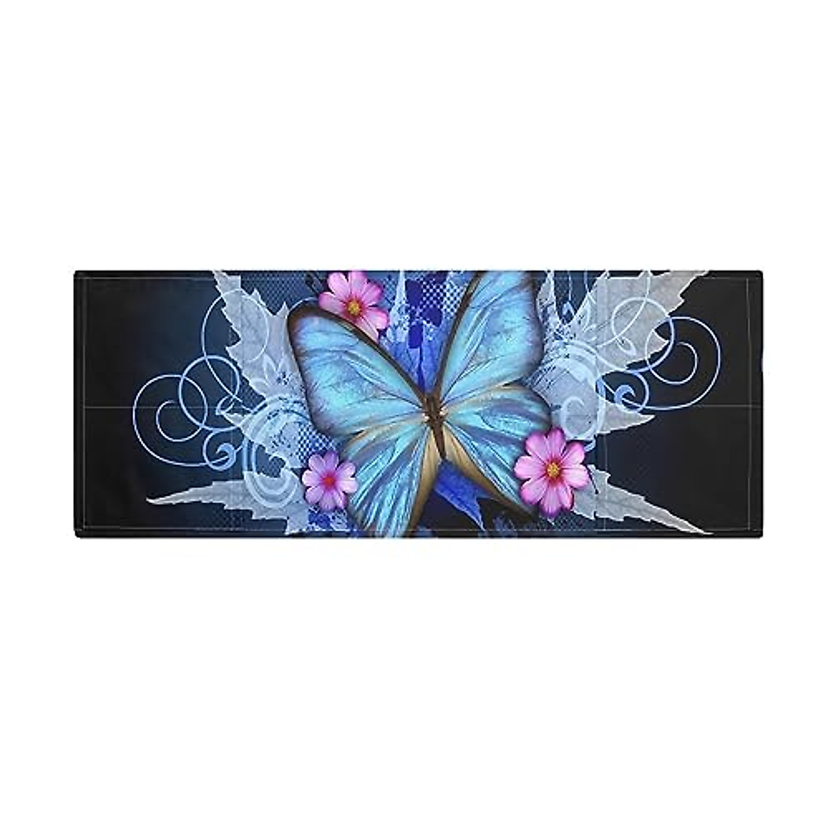 Gomyblomy Butterfly & Flowers Refrigerator Dust Cover,Non-slip Washer/Dryer Top,Lightweight Oven Waterproof Top with Storage Bag for Women, Size S
