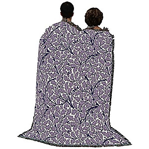 Pure Country Weavers William Morris Oak Tree Purple Blanket - Arts & Crafts - Gift Tapestry Throw Woven from Cotton - Made in The USA (72x54)