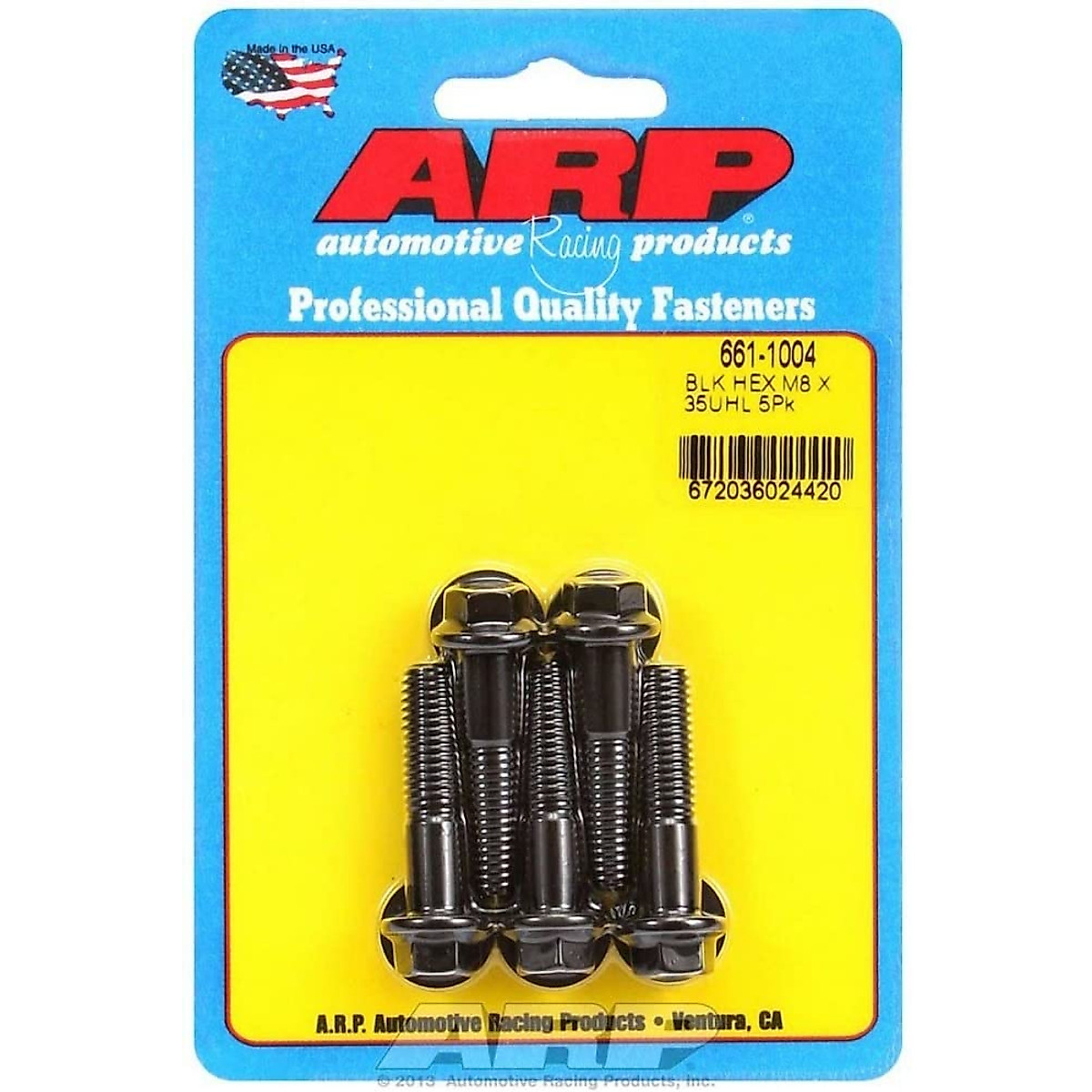 ARP 661-1004 Hex Bolt, M8 x 1.25", Pack of 5