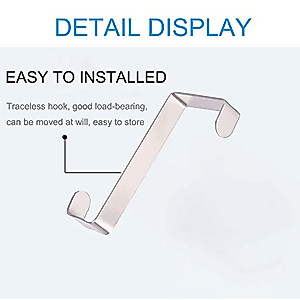 6 Pieces Stainless Steel Single Hook Baseball Caps Rack for Door Mounted Waterproof Stick on Hooks Strong & Durable Towel Rack Organizer Holder Racks