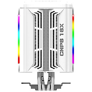 Zalman CNPS16X CPU Cooler w/Real aRGB 120mm Fans, Addressable RGB Top Cover, Corrugated Heatsink, 4 Heat Pipes, 180W TDP for Intel & AMD CNPS16X (White)