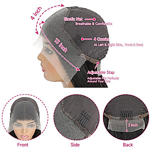 daparo 26inch Straight Lace Front Wigs Human Hair Pre Plucked 180% Density Glueless 13x4 HD Lace Frontal Wigs Human Hair Natural Hairline Brazilian Virgin Human Hair Wigs for Women