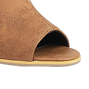 Womens Sandals Foreign Trade Large Fish Mouth Sandals Women's Fast Selling High Heel Buckle Roman Sandals (Yellow, 6.5)