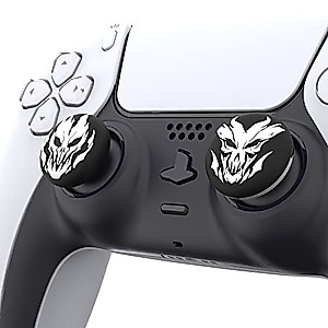 PlayVital Thumb Grip Caps for ps5/4 Controller, Silicone Analog Stick Caps Cover for Xbox Series X/S, Thumbstick Caps for Switch Pro Controller - Fire Demons