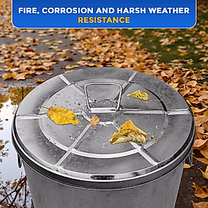Trash Can Lid, Compotible with 20-Gallon Round Fire Resistant Garbage Container, Lid for Galvanized Steel Waste Bin