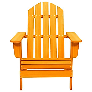 Tidyard Patio Adirondack Chair Solid Fir Wood Orange Outdoor Fire Pit Chair Wooden Garden Armchair for Porch Pool Lawn Deck Backyard Balcony Outdoor