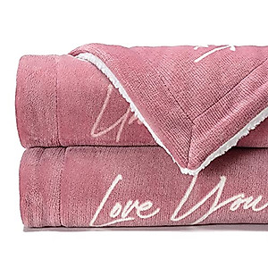 Chanasya Best Friends Forever Gift Throw Blanket - Sherpa Microfiber Strength Love Joy Cherish Fun Laughter Thoughtful Gift Throw - for Women Men Birthday BFF Besties (50x65 Inches)- Rose Dust Blanket