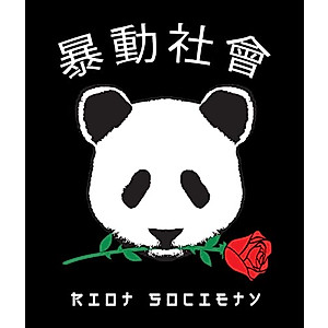 Riot Society Panda Rose Mens Graphic Pullover Hoodie Sweatshirt, Perfect Sweater for the Champion to Wear Into the AM - Black, X-Large
