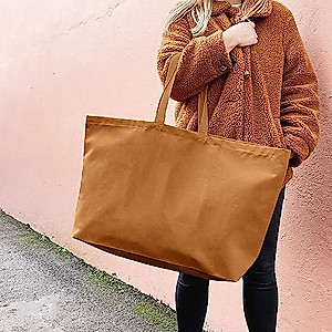 LLYLIU Large Canvas Tote Bag-Extra Big Shopping Beach Totes Bags Reusable Largest Grocery Plain Solid Bag 28"x8"x16"