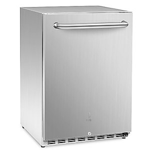 ICEJUNGLE Refrigerator, Single Door, Silver Outdoor Refrigerator 24'' Built-in/Freestanding Compressor Beverage Fridge Refrigerator for Home and Commercial Use