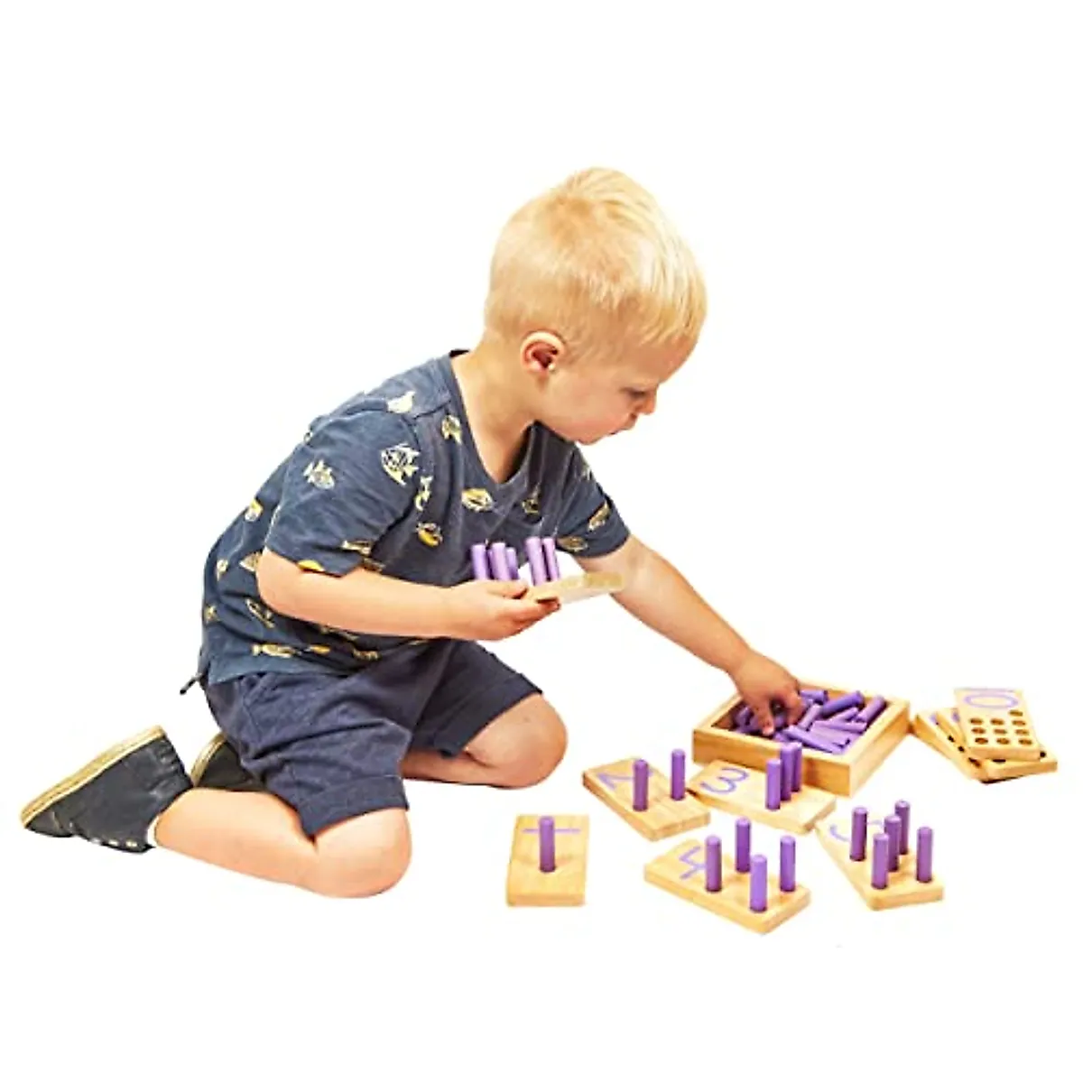 Counting Peg Board | Montessori Math and Numbers for Kids | Wooden Math Manipulatives Materials