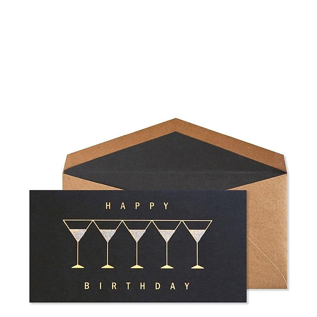 NIQUEA.D, Row of Martinis on Black Birthday Card