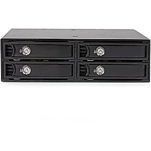 StarTech.com 4-Bay Mobile Rack Backplane for 2.5in SATA/SAS Drives - Hot Swap SSDs/HDDs from 5-15mm - Supports SAS II & SATA III (6 Gbps) , TAA (SATSASBP425)