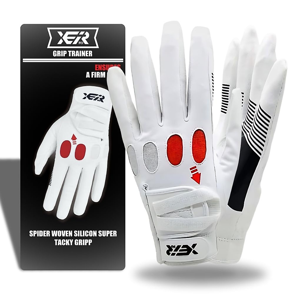 XEIRPRO Golf Grip Trainer Glove - Golf Grip Training Aid Made for Fixing Slice & Elimating Hook - Optimal Grip with 100% AAA Synthetic Tacky Leather Golf Gloves (Men's X-Large, Left)