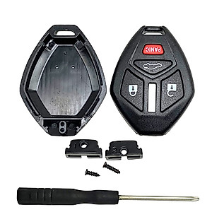 Cutting Not Required Key Fob Case Shell Fit for Mitsubishi Eclipse Lancer Endeavor Galant Outlander Replacement Keyless Entry Remote Car Key Fob Cover Housing with Button Pad (4 Buttons)