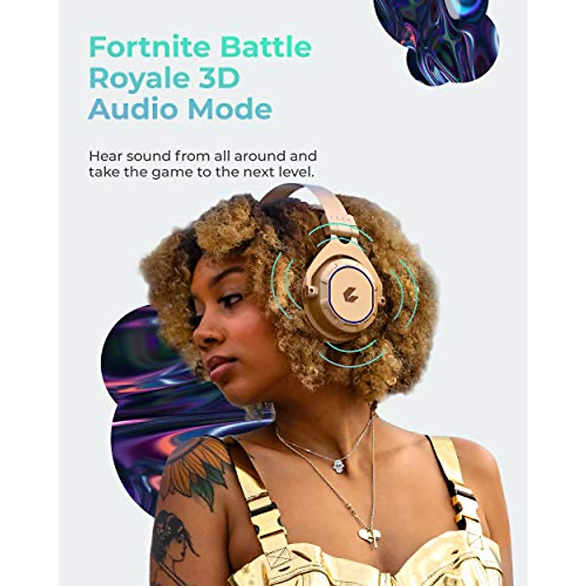 CEEK VR 360 Advanced Wireless Bluetooth Headphones, Gold