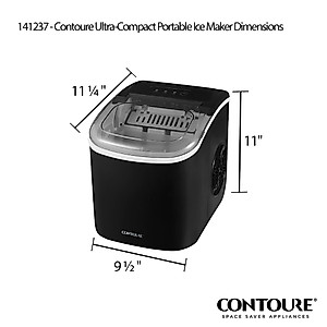 CONTOURE RV Ultra-Compact Portable Ice Maker | Perfect for RV's | Produces 26 lbs. of Ice Daily | Convenient Handle and Electronic Controls | ICE-50BK