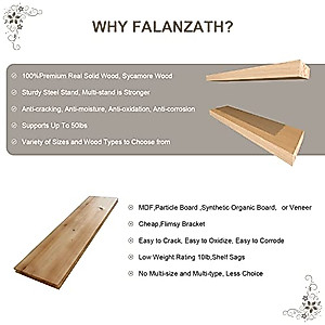 FALANZATH Floating Shelves Wood Set of 2 - Rustic Natural Wood 36 Inch - Rustic Wall Mounted Storage Shelves for Bedroom, Living Room, Bathroom, Kitchen, Office, Farmhouse (Natural Wood)