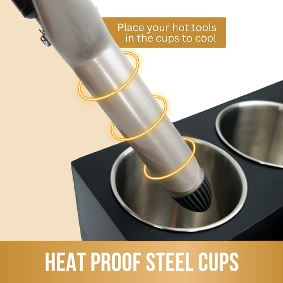 Hair Tool Organizer, Hair Dryer and Straightener Holder Countertop, Blow Dryer Holder Bathroom Organizer Storage for Vanity Makeup/Styling Tools/Curling Iron