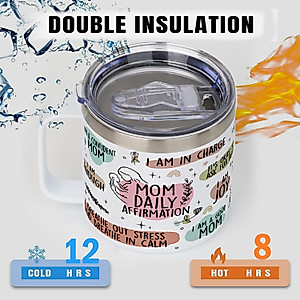 FROOBLEQUIRK Mom Daily Afirmations Tumbler, 14oz Mother's Day Cup – Perfect for Mother's Day, Birthday, or Christmas Gifts from Daughter or Son