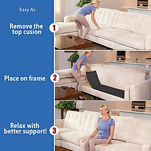 Product Trend Furniture Fix Steel for Chair, Sofa, Loveseat, Mattress, or Couch-Cushion Support, Supercomfortable Nonslip Adjustable Seat Support, Extend Furniture Life, (66 x 26) Inches Deep (Black)