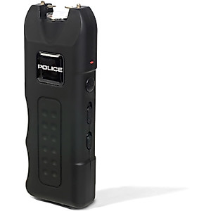 POLICE 628 Stun Gun with LED Flashlight and Siren Alarm, Black