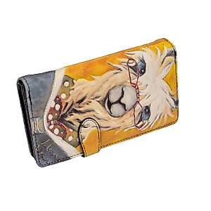 Shag Wear Women's Premium Vegan Clutch Cardholder Zipper Wallet Purse with Pretty Tribal Elephant, Pink