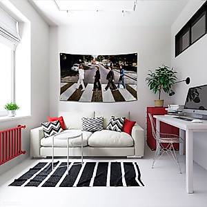 Musical Artist Flag Beatles Album Cover Funny Poster Durable Man Cave Wall Flag with Brass Grommets 3x5 Feet Flag for College Dorm Room Decor,Outdoor,Bedroom, Parties gifts, travel,events,festivals..