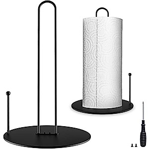 Paper Towel Holder, Black Paper Towel Holders Countertop for Kitchen