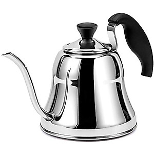Chefbar Tea Kettle for Stovetop, Barista's Choice Gooseneck Pour Over Coffee Kettle with Flow Control, Food Grade Stainless Steel Water Kettle, Tea Pot for Home & Kitchen Small Tea Kettle 28oz, Silver