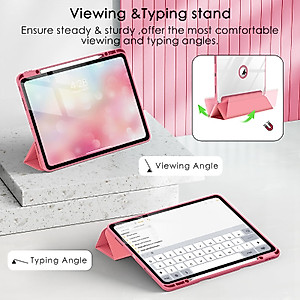 Soke Clear Case for iPad Air 13 Inch M3 2025 & M2 2024 - Built-in Pencil Holder+Auto Sleep/Wake+Camera Protection, Shockproof Back Cover for Apple iPad Pro 12.9 Inch,Watermelon