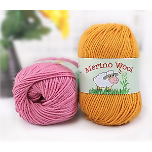 Sunny Cat 100% Pure Merino Wool Yarn for Knitting – 6pcs Merino Wool Yarn for Knitting and Crocheting – 1.8oz(10.8oz) Wool Skeins – Light/DK Weight –130yrds (780yrds Total) (07 Deep Red)