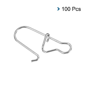 PATIKIL Fishing Snaps, 100 Pack 123LBS Stainless Swivel Tackle Kit Fishing Clips Lure for Saltwater Freshwater, Silver