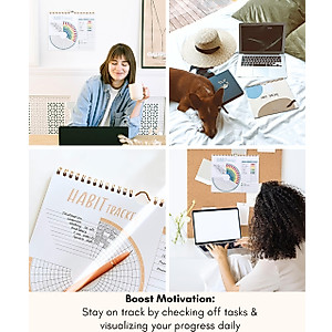 Lamare Habit Tracker Calendar - Inspirational Habit Journal with Spiral Binding - Daily Habit Tracker Journal and Goal Board - Motivational Goal Journal - Great Productivity Tool And Workout Calendar