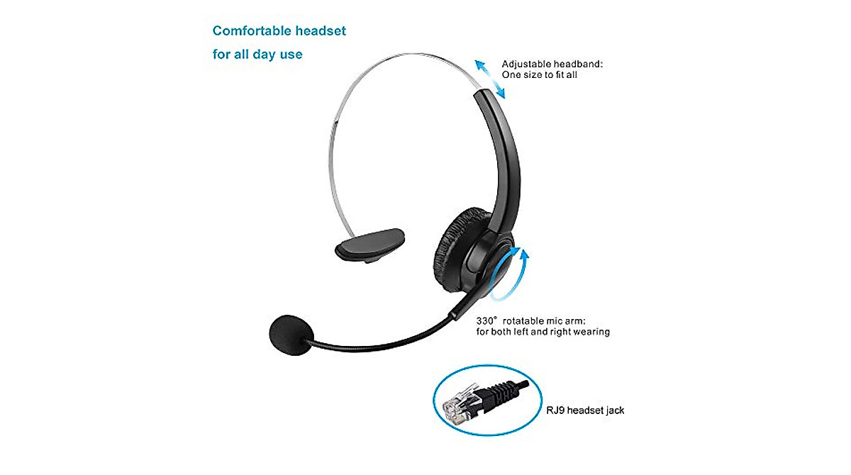 MCHEETA Call Center Telephone & Noise-Canceling Headset